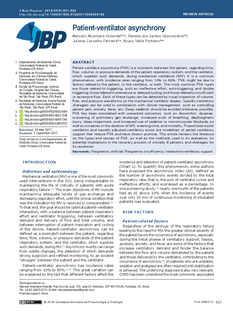 Patient-Ventilator Asynchrony | PDF | Respiratory System | Clinical ...