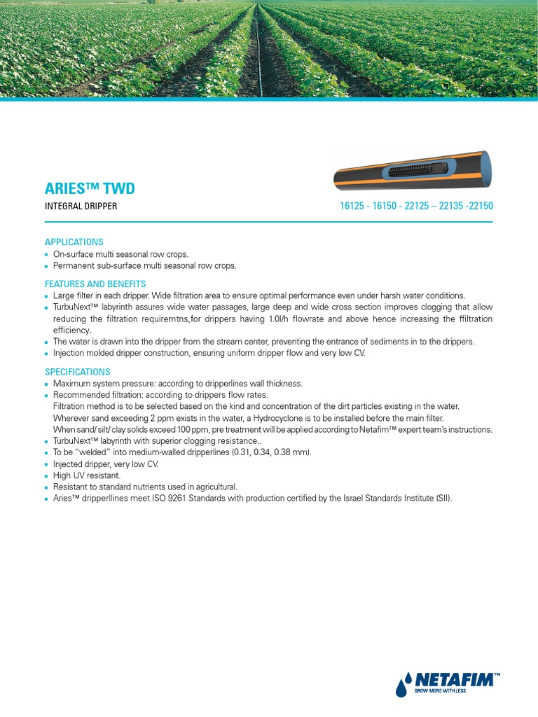 Aries TWD P | PDF | Filtration | Chemistry