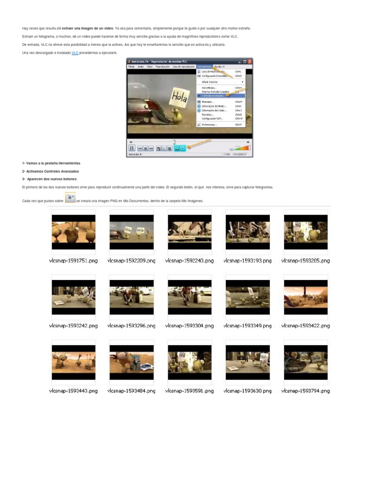 Cómo extraer fotogramas de un vídeo de forma sencilla con VLC | PDF