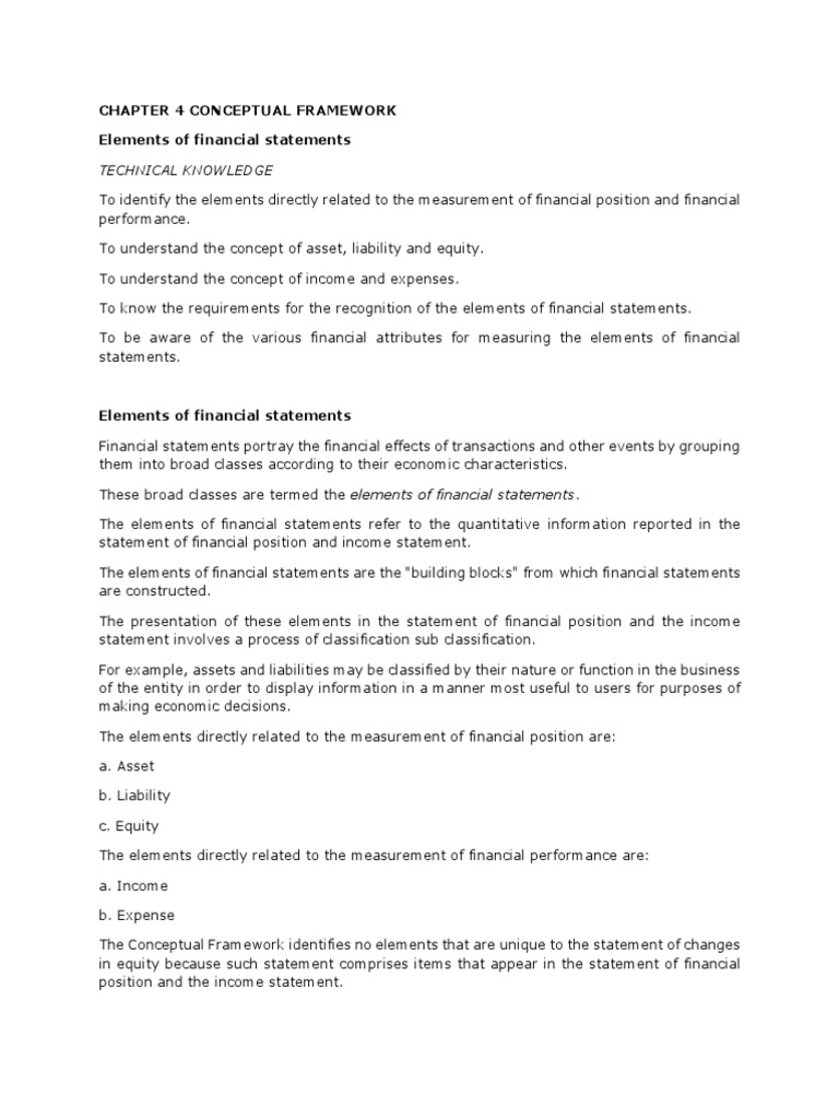 Chapter 4 Conceptual Framework Revised | PDF | Expense | Revenue