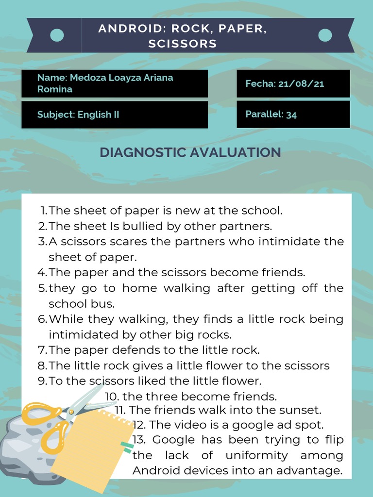 Diagnostic Avaluation: Android: Rock, Paper, Scissors | PDF