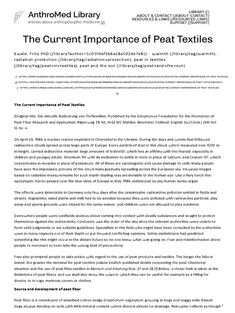 Importance of Peat Textiles Today | PDF | Radiation | Ultraviolet