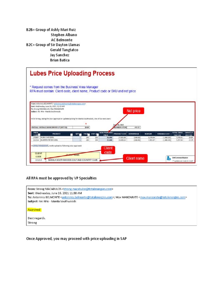 Lubes Price Upload Process | PDF | Computer File | Download