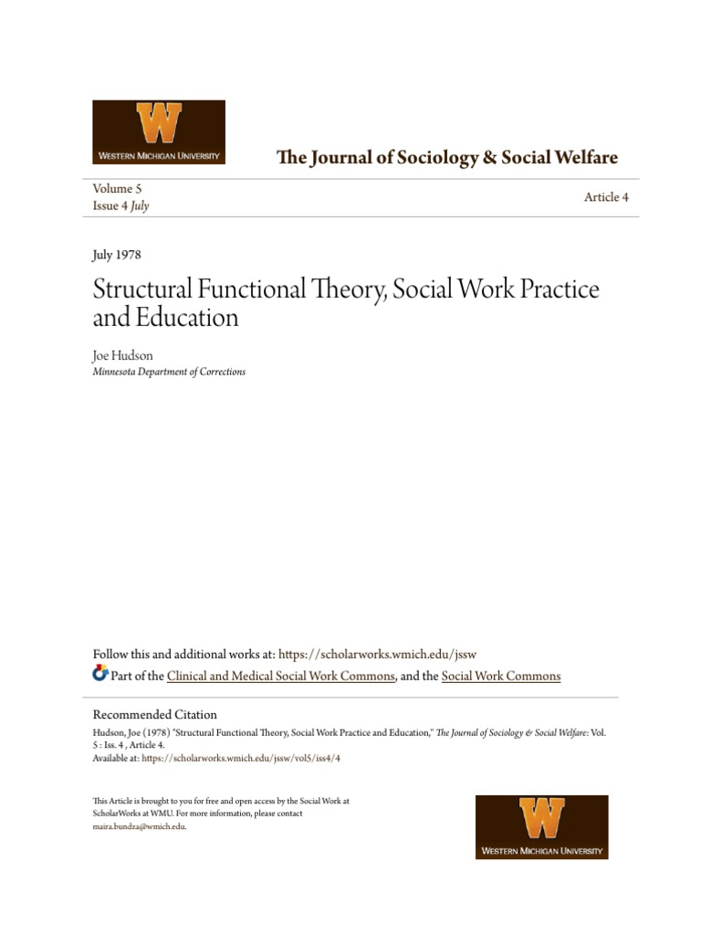 Structural Functional Theory Social Work Practice and Education-1 | PDF ...
