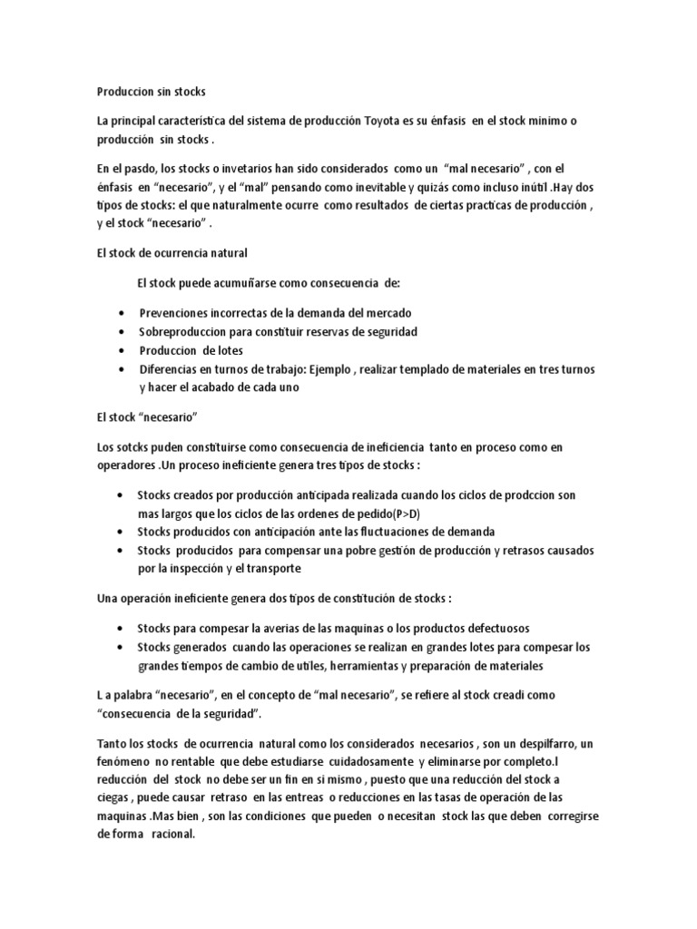 Producción Sin Stocks: Estrategias Efectivas | PDF