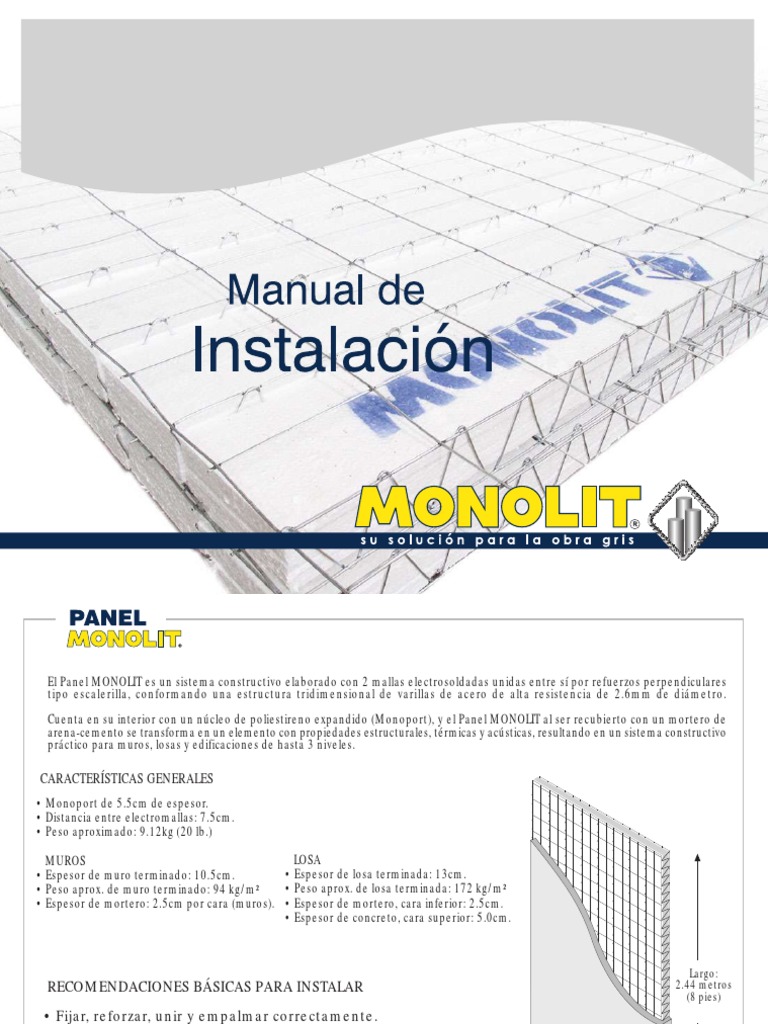 Manual de Instalación Panel Monolit 2016 | PDF | Hormigón | Sectores ...
