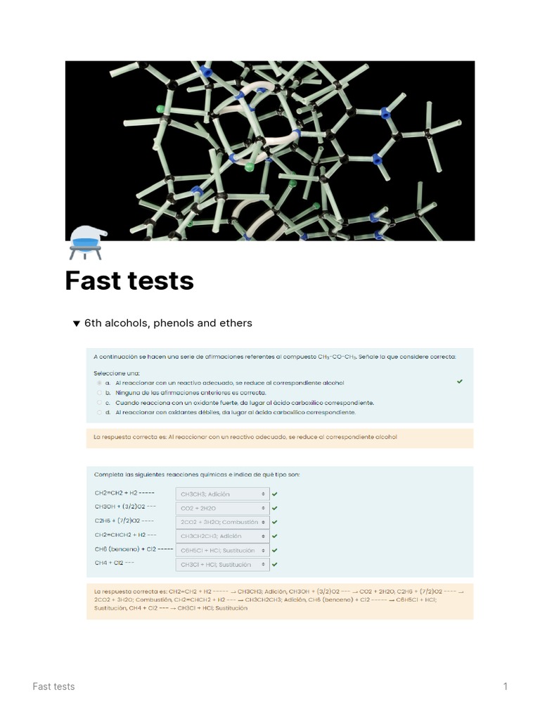 Fast - Tests - Química Orgánica | PDF