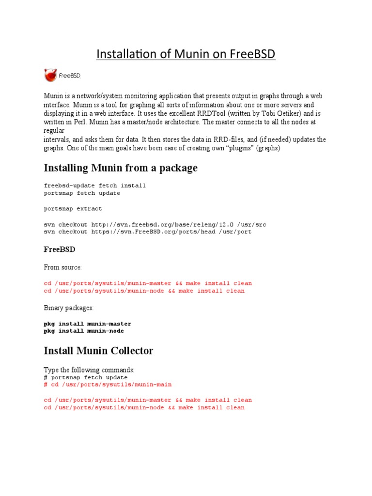 Installation of Munin On FreeBSD | Download Free PDF | Internet & Web ...