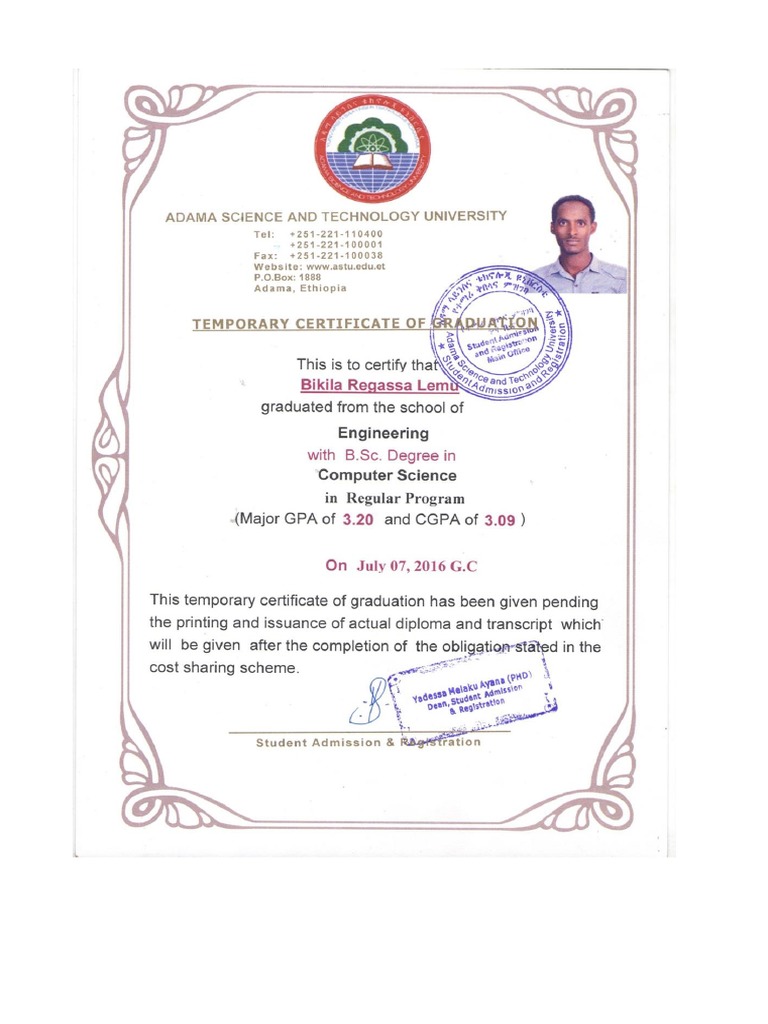 Bachelor Certificate | PDF