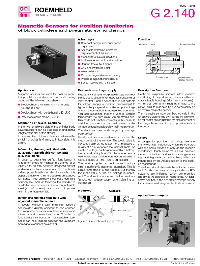 Of Block Cylinders and Pneumatic Swing Clamps: Magnetic Sensors For ...