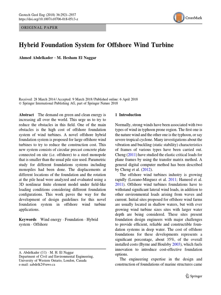 Hybrid Foundation System For Offshore Wind Turbine - Ahmed Abdelkader ...
