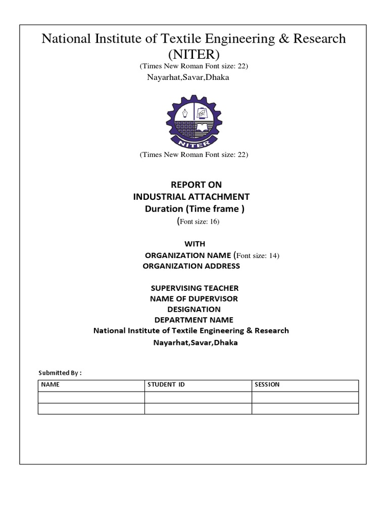 National Institute of Textile Engineering & Research (Niter) | PDF ...