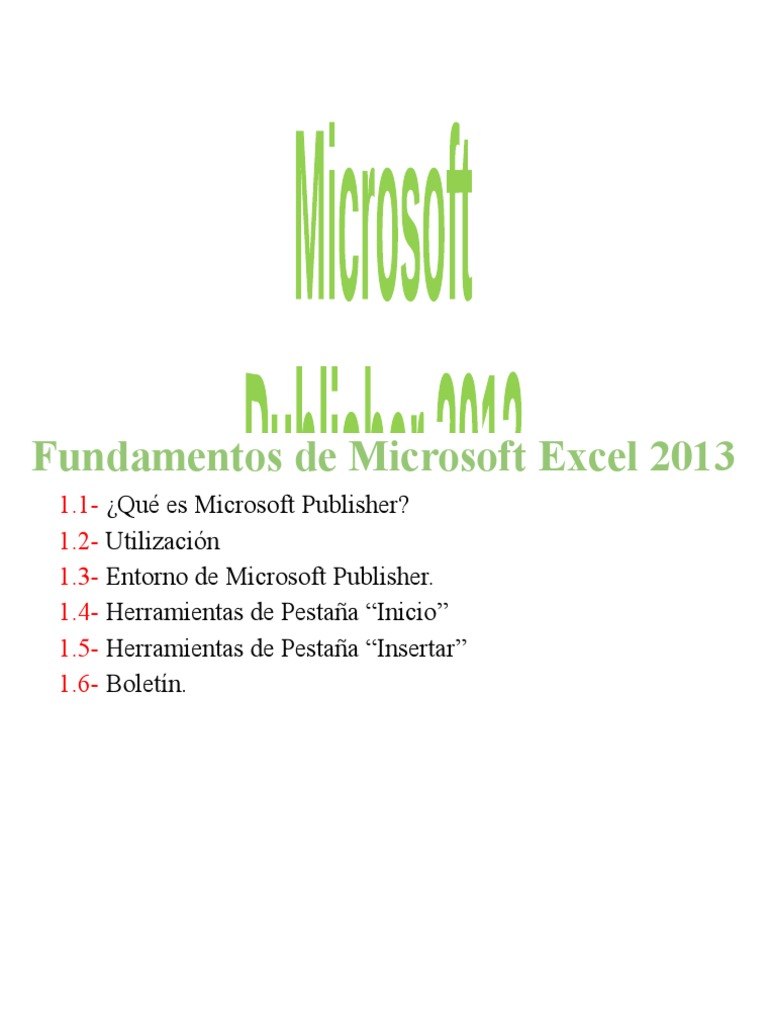 Fundamentos de Microsoft Publisher | PDF | Software de la aplicacion ...