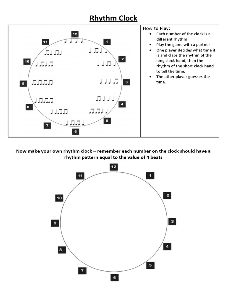 Rhythm Clock Game | PDF