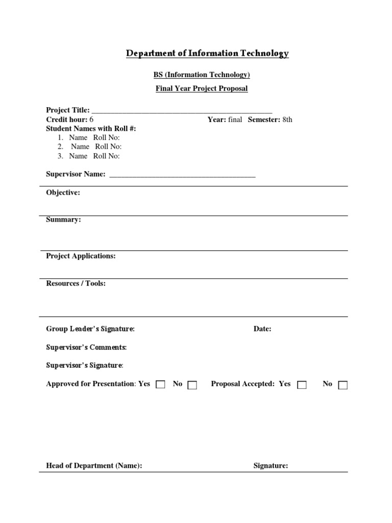 Final Year Project Proposal Template | PDF | Business | Art
