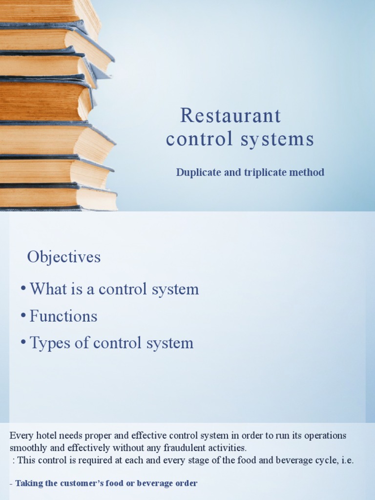 Restuarant Control Systems | PDF | Waiting Staff | Restaurants