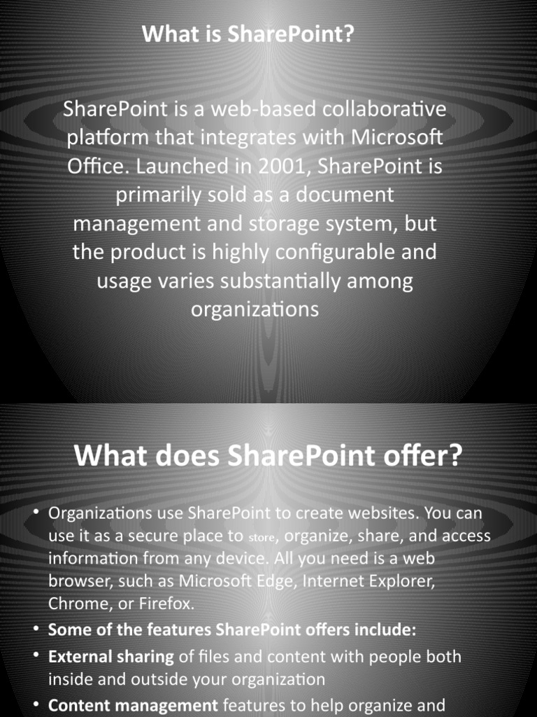 What Is SharePoint | PDF | Share Point | Microsoft Office