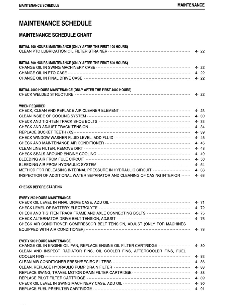 Maintenance Scheduke Chart PC2000-8 Ns 20223 - Up | PDF