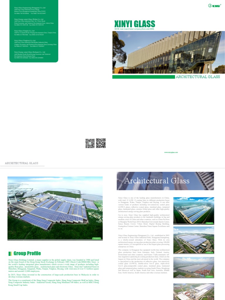 2016 Architectural Glass Brochure | PDF | Glasses | Heat Transfer