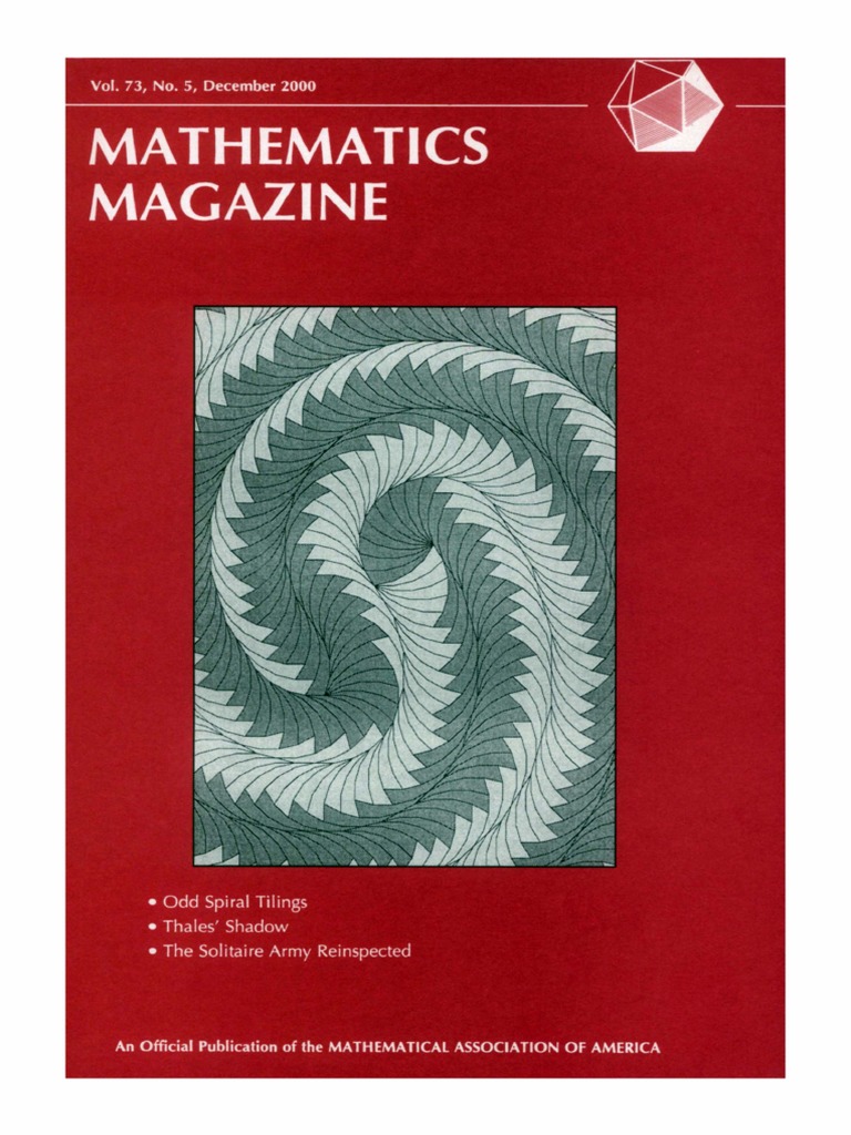 Mathematics Magazine Vol. 73, No. 5, December 2000 | PDF | Cartesian ...