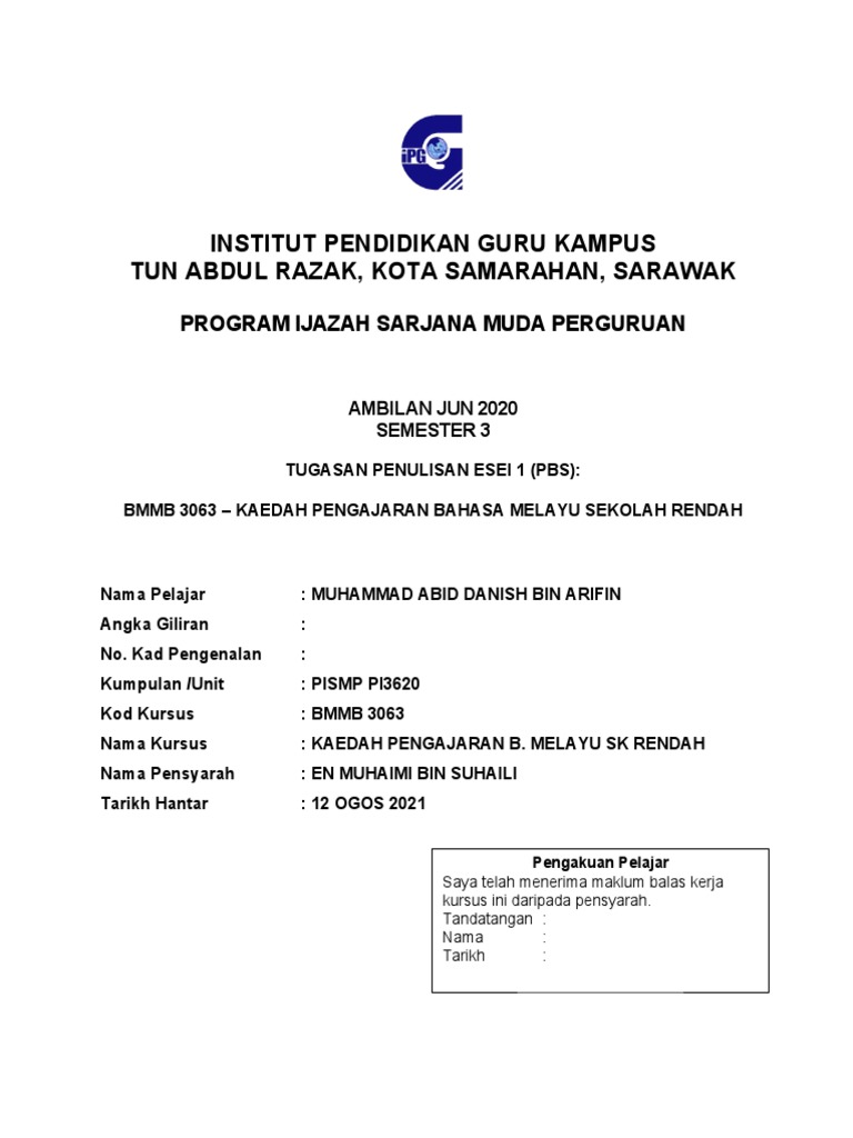 Penulisan 1 BMMB3063 | PDF