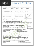 Class 9 Motion Worksheet | PDF | Acceleration | Velocity