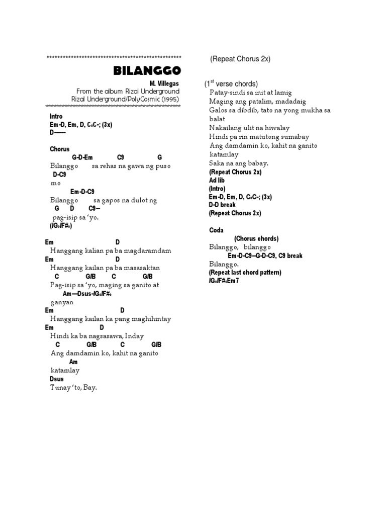 BILANGGO by RIZAL UNDERGROUND | PDF