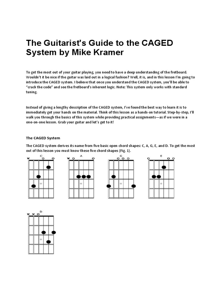 The Guitarist's Guide To The CAGED System by Mike Kramer | PDF | String ...