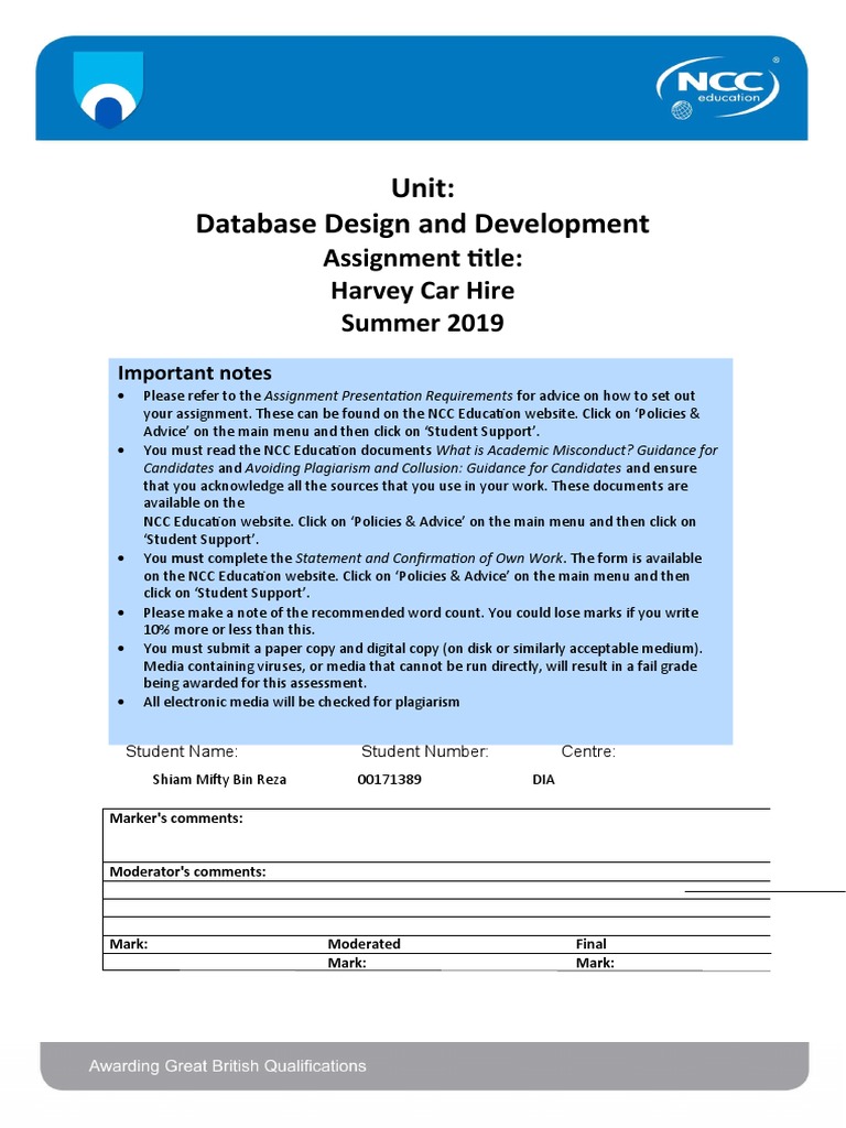 Shiam Mifty Bin Reza 00171389 l5dc DCDD NCP | PDF | Databases | Information Age