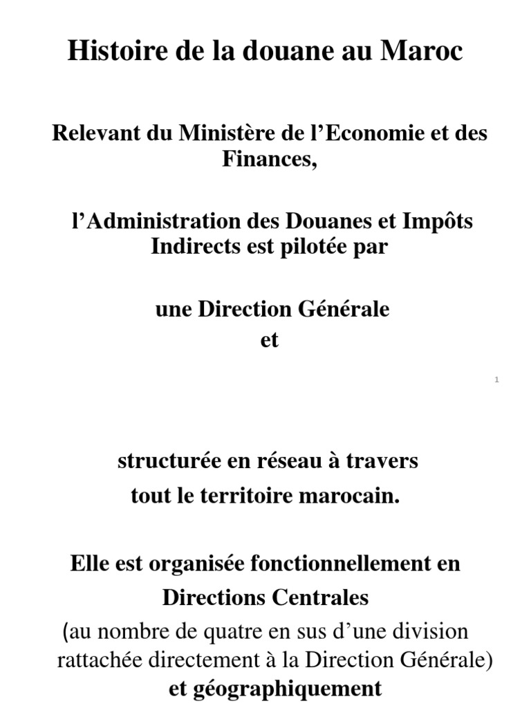 Histoire de La Douane Au Maroc-Converti | PDF | Maroc | Économie