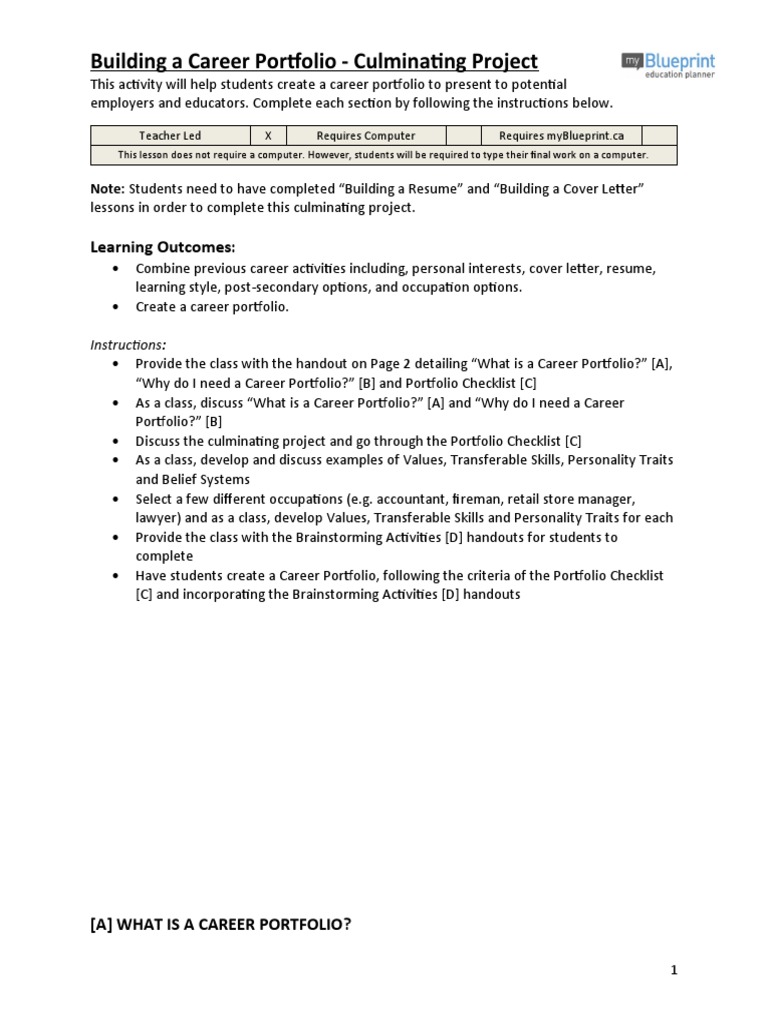 Career Portfolio Unit#1 Project | PDF | Learning | Cognition