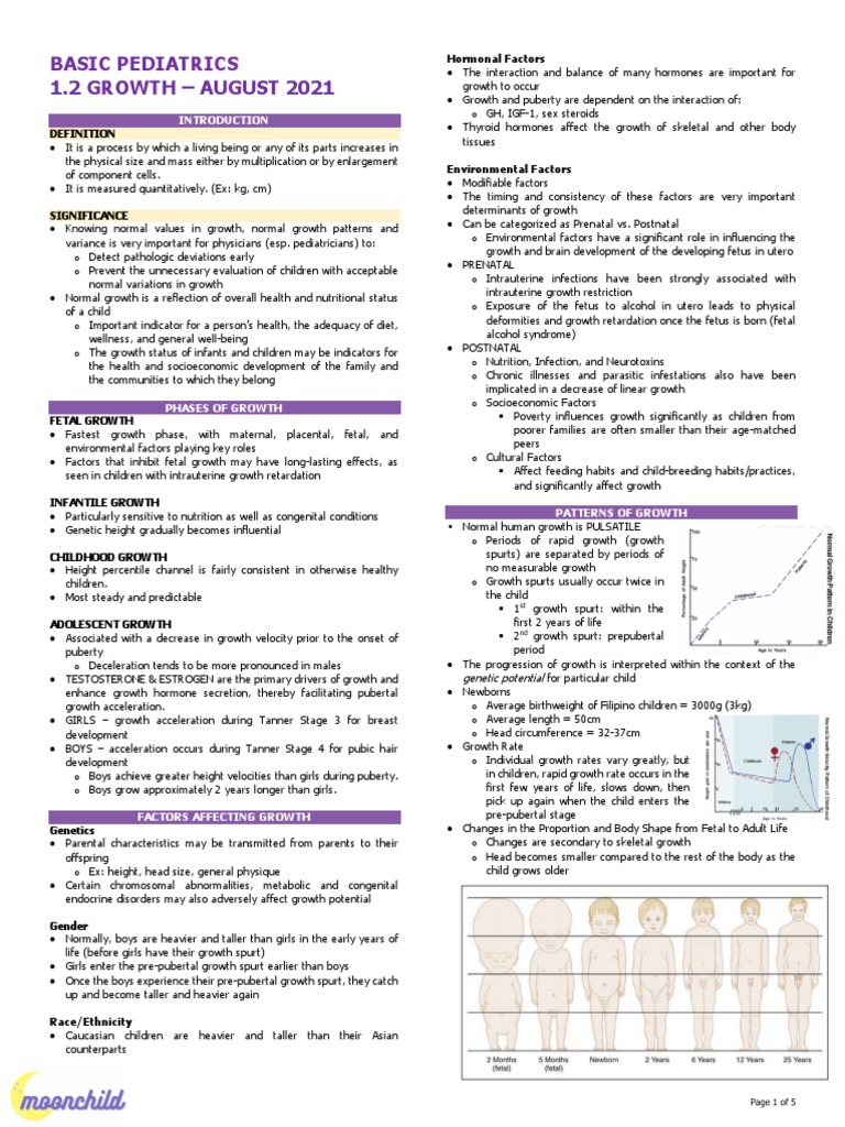 (PEDIA) Growth | PDF | Puberty | Medical Specialties