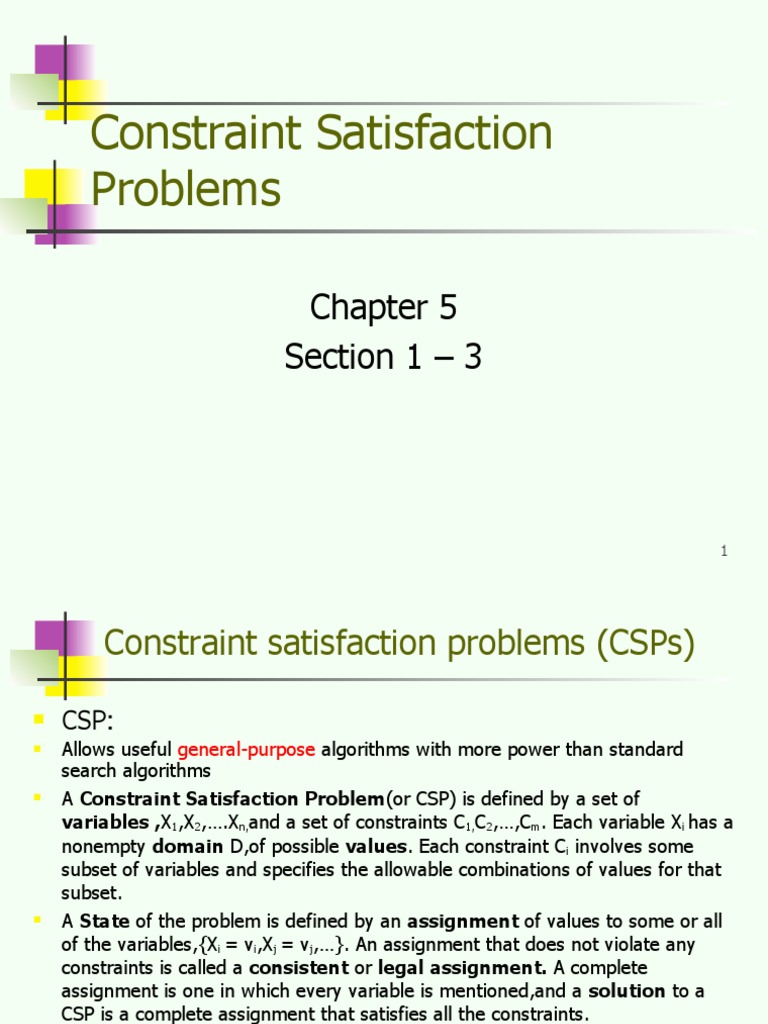 Constraint Satisfaction Problems: Section 1 - 3 | PDF | Theoretical Computer Science ...