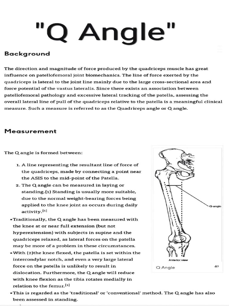 Q Angle | PDF | Knee | Human Leg