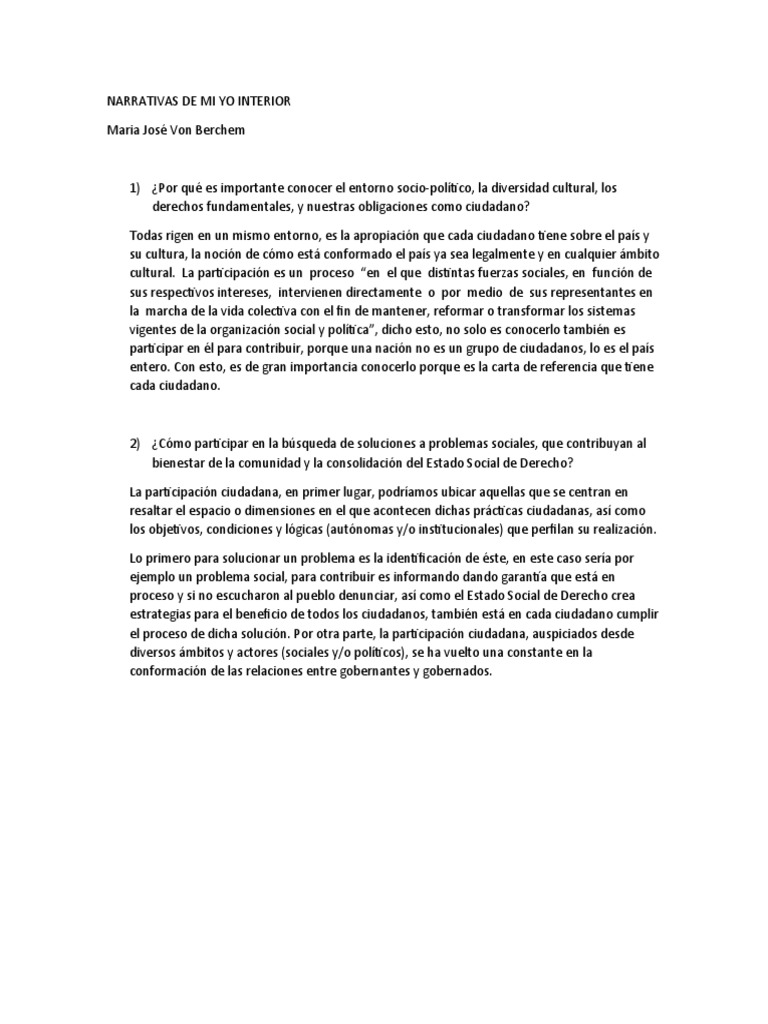 Narrativas de Mi Yo Interior | PDF