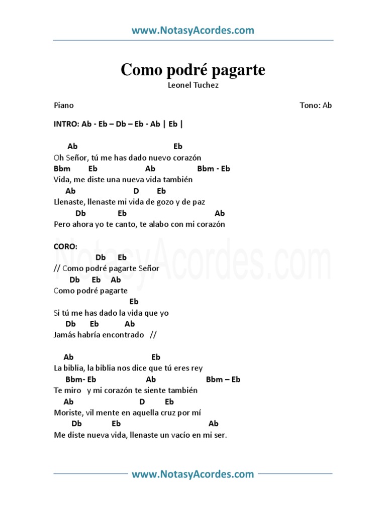 Como Podre Pagarte Leonel Tuchez | PDF