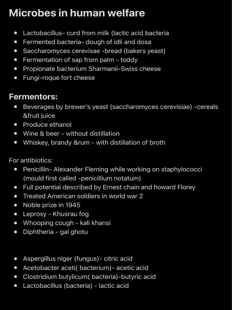 Microbes in Human Welfare | PDF | Microorganism | Biogas