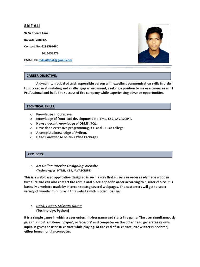 Saif CV | PDF | Java Script | Web Application