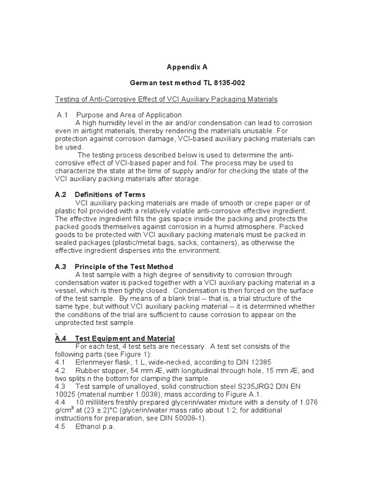 Testing VCI Packaging Anti-Corrosion | PDF | Corrosion | Packaging And ...