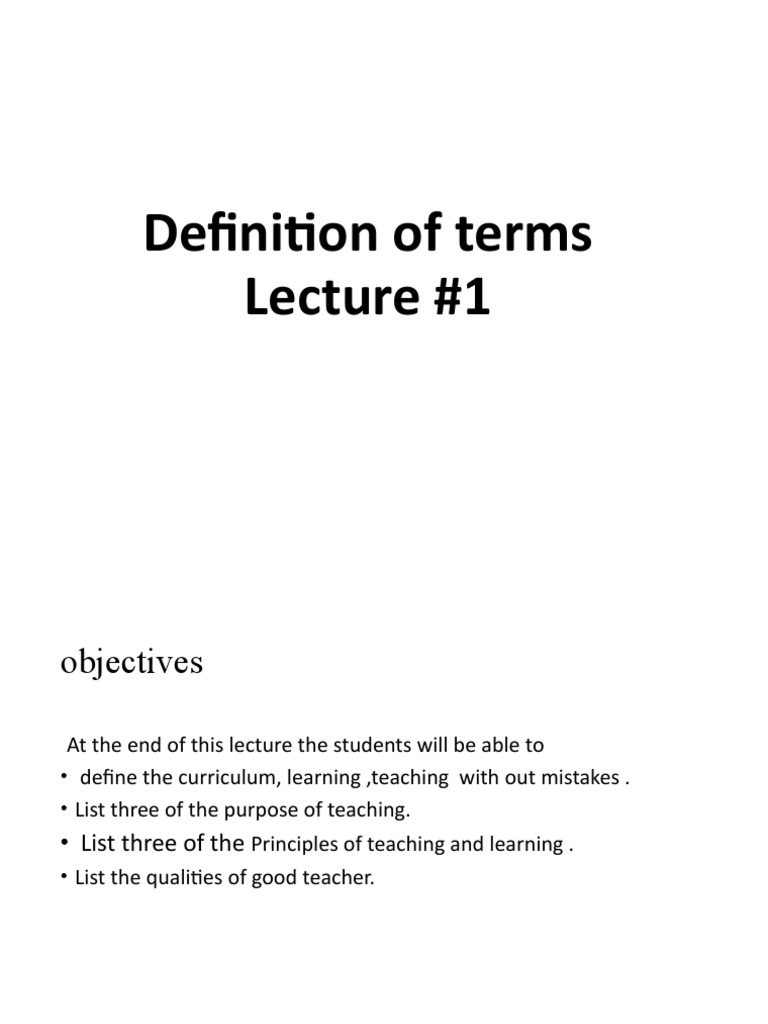 1 Definition of Terms | PDF | Learning | Teachers