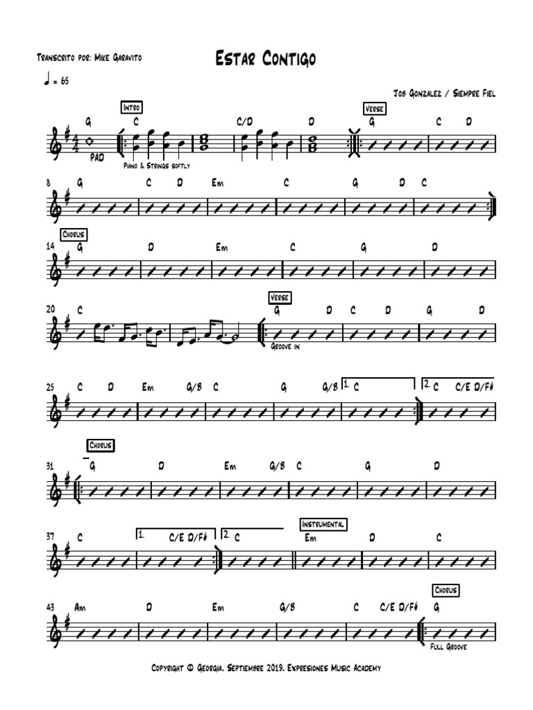 Estar Contigo (Chart) - Full Score | PDF