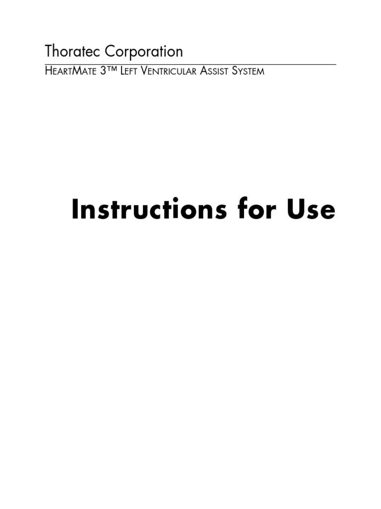 HM3 - Instruction For Use | PDF | Heart | Cardiovascular System