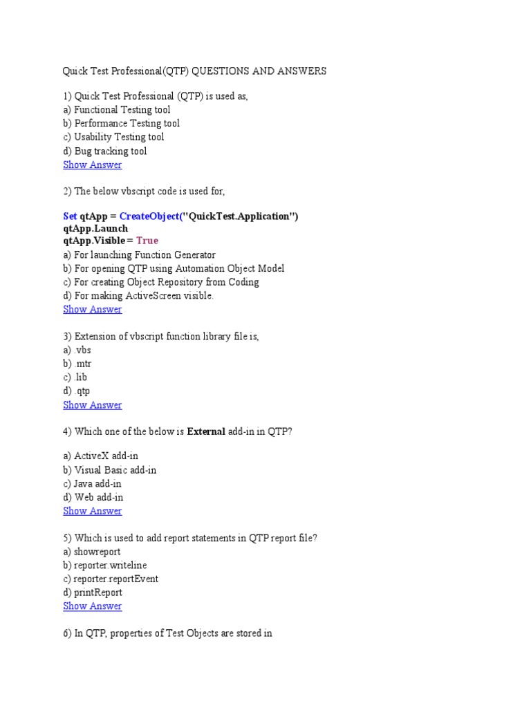 Quick Test Professional | PDF | Information Technology Management ...