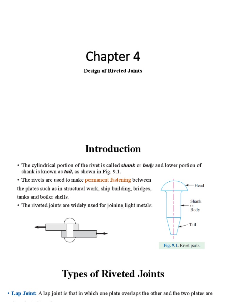 Ch-4 Design of Rivet | PDF | Rivet | Stress (Mechanics)
