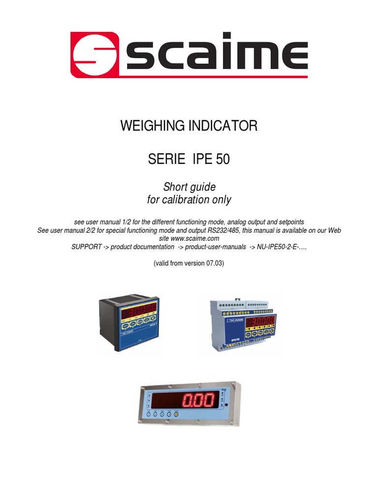 IPE 50 Calibration Guide | PDF | Power Supply | Analog To Digital Converter
