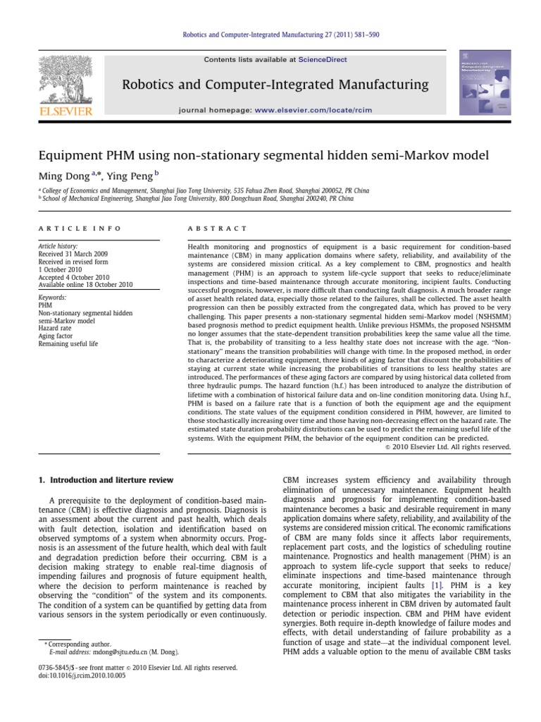 Dong Et Al (2019) .Equipment PHM Using | PDF | Conceptual Model | Cognition