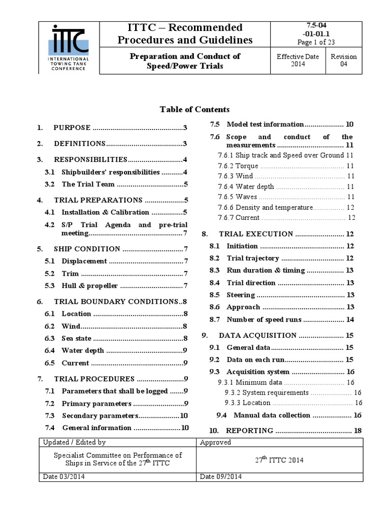 Speed/Power Trials Guidelines | PDF | Ships | Propeller