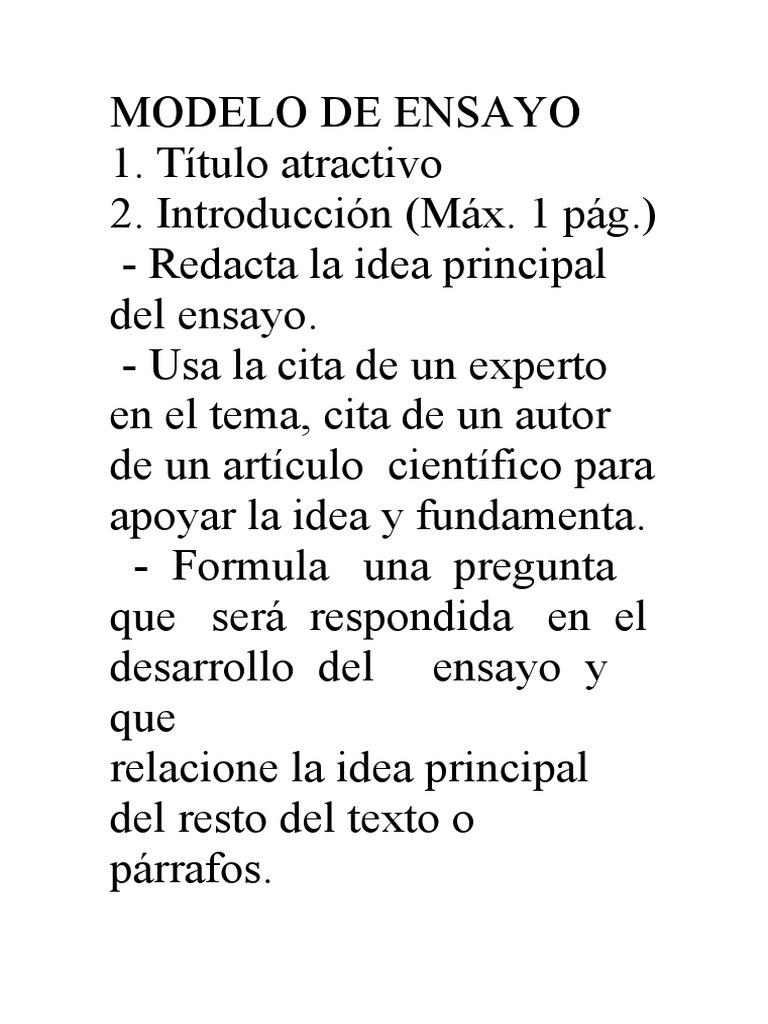 Modelo de Ensayo | PDF | Ensayos | Bibliografía