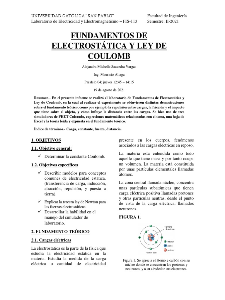 Fundamentos de Electrostática | PDF | Carga eléctrica | Electrostática