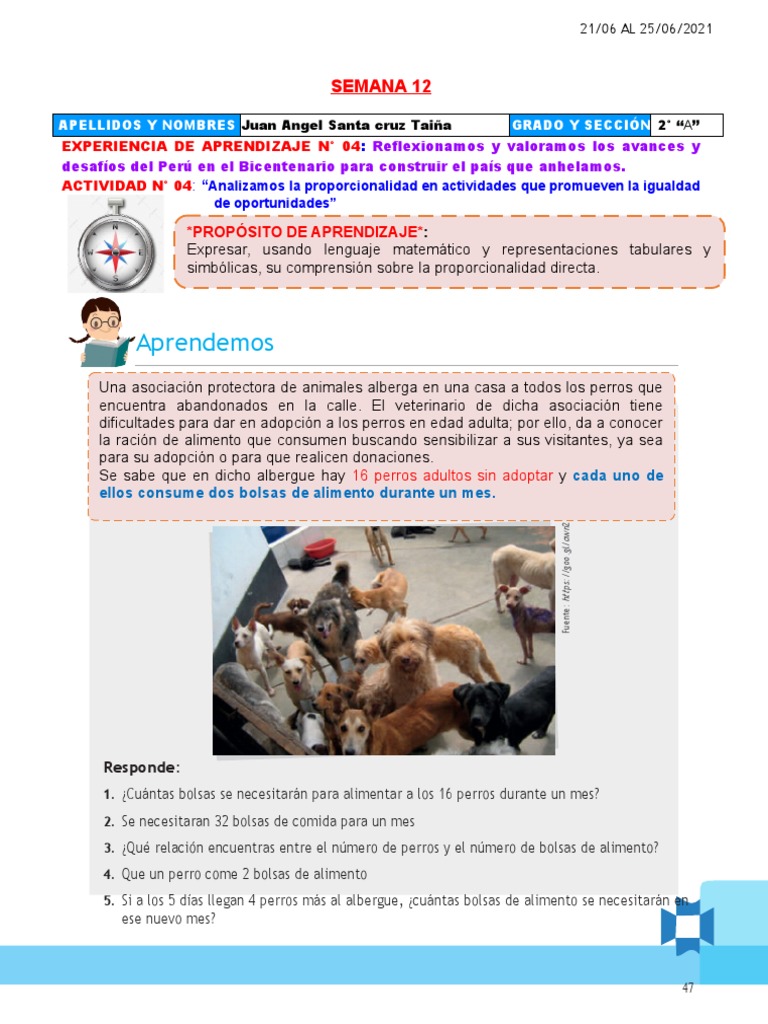 Semana 12 Resuelve Problemas de Regularidad, Equivalencia y Cambio ...